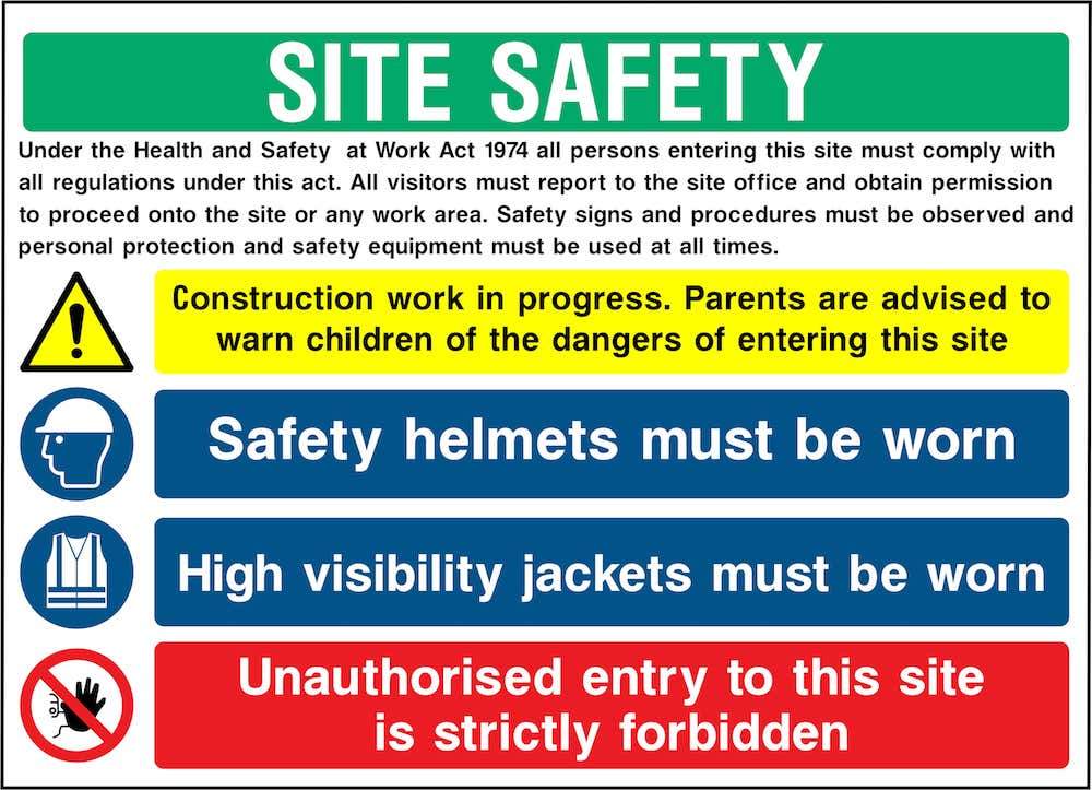 Multi-Hazard Site Safety Notice Sign | GQ Signs Ltd