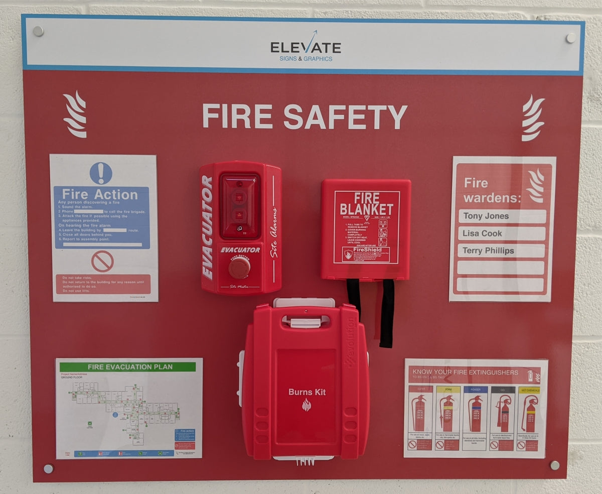 Large Customisable Fire Safety Station | GQ Signs Ltd