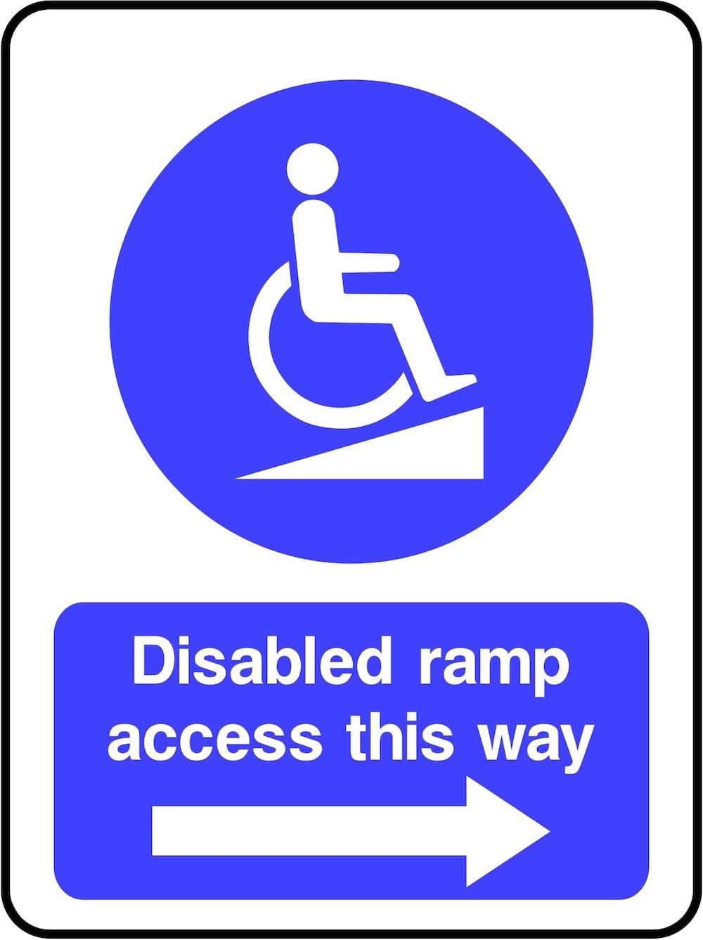 Disabled Ramp Access To The Right Sign | GQ Signs Ltd
