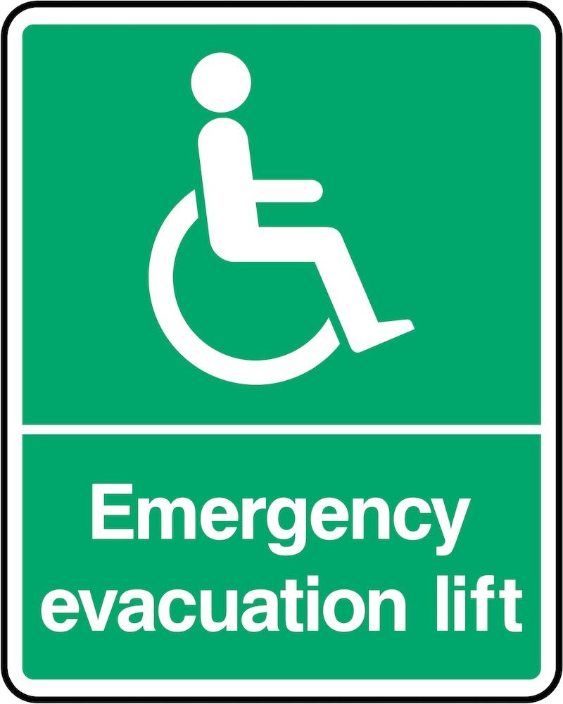 Disability Emergency Evacuation Lift Sign | GQ Signs Ltd