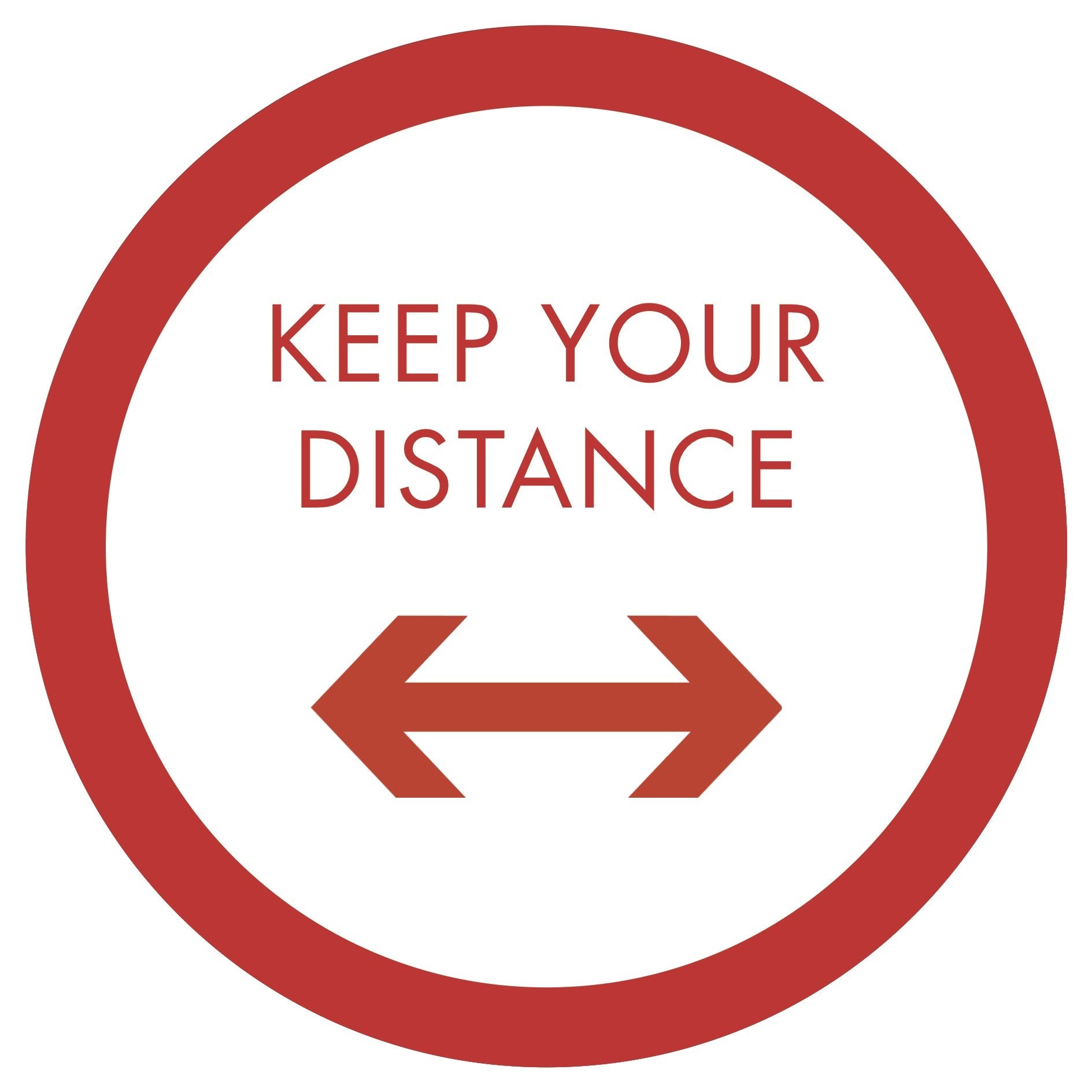 Social Distancing Floor Sticker: Keep Distance (Red) | GQ Signs Ltd