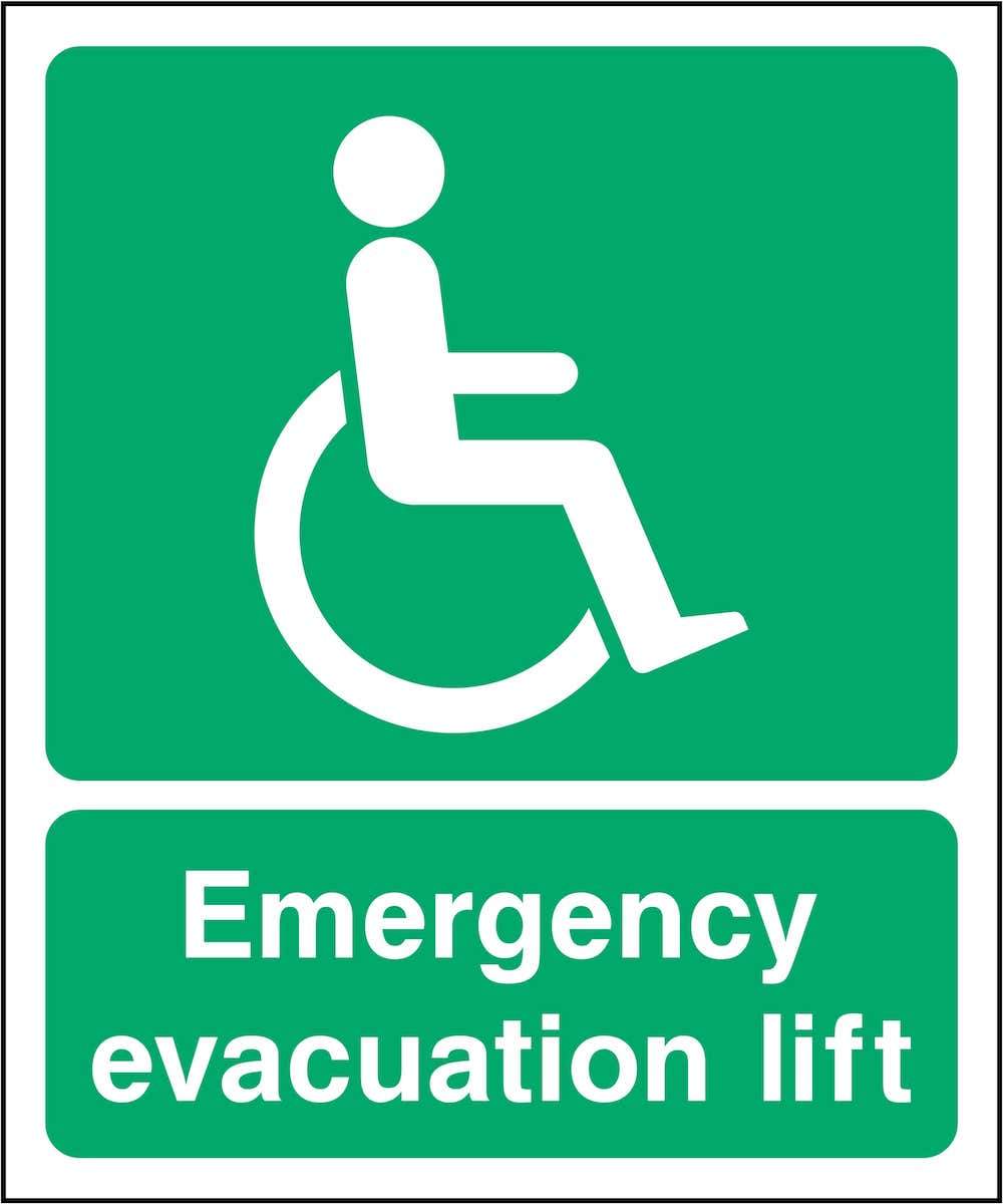 Evacuation Lift Signage | GQ Signs Ltd