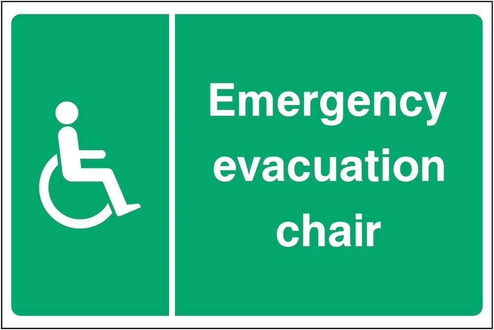 Emergency Evacuation Chair Sign | GQ Signs Ltd