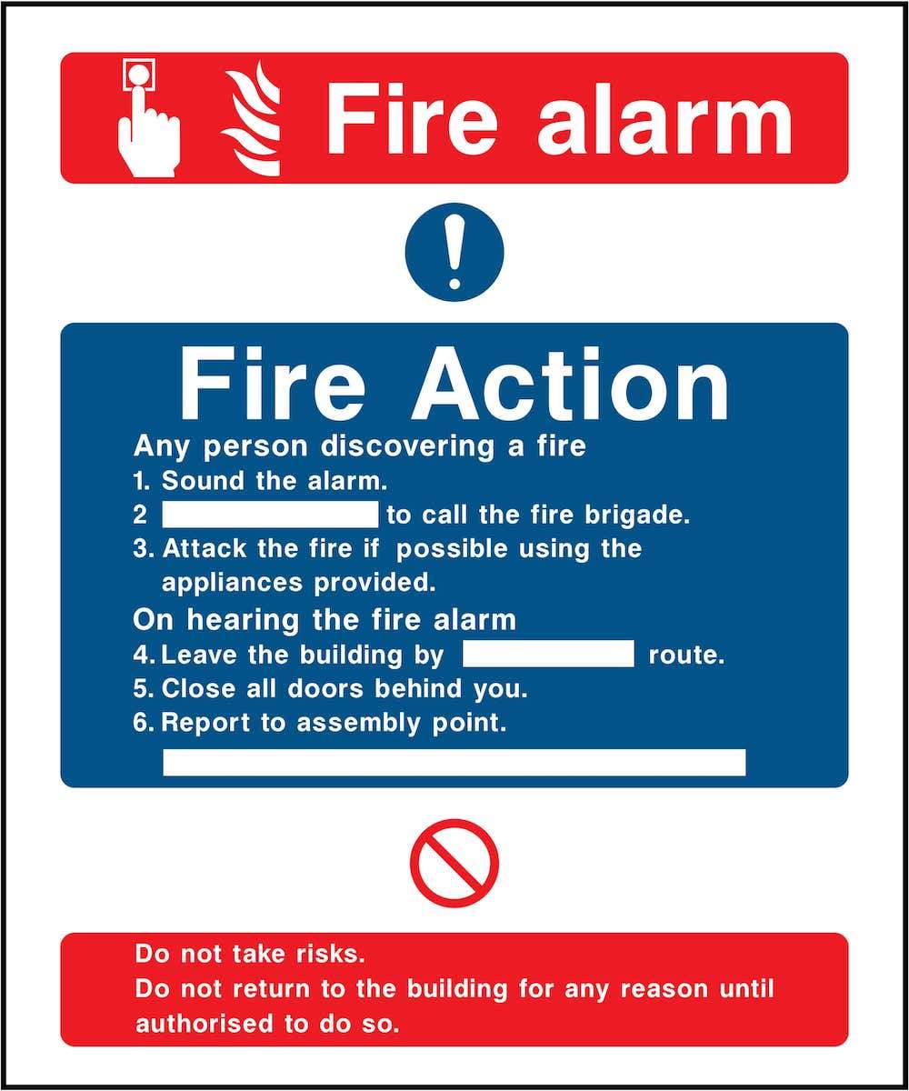 Fire Action Notice Sign: For Fire Alarms | GQ Signs Ltd