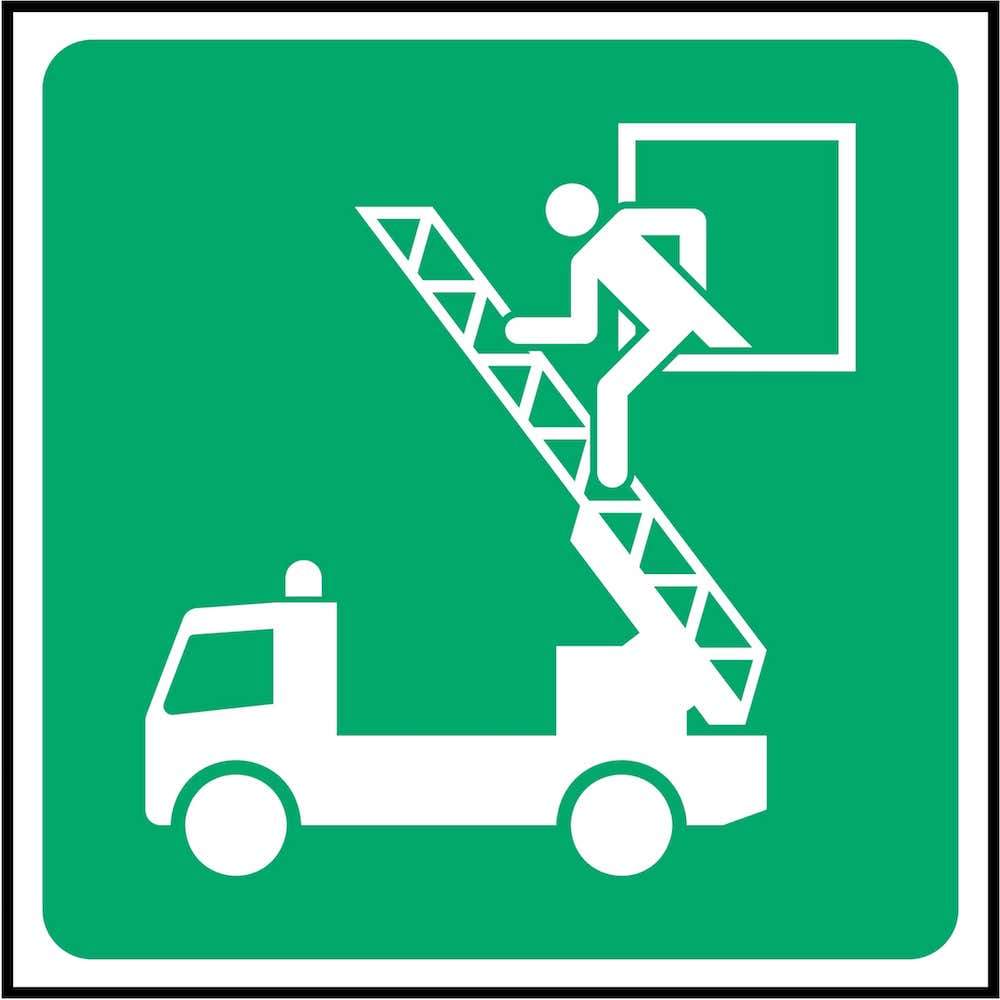 Emergency Window Sign: With Rescue | GQ Signs Ltd
