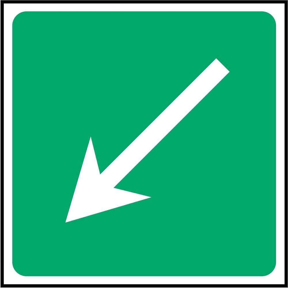 First Aid Direction Sign: Angled Arrow | GQ Signs Ltd