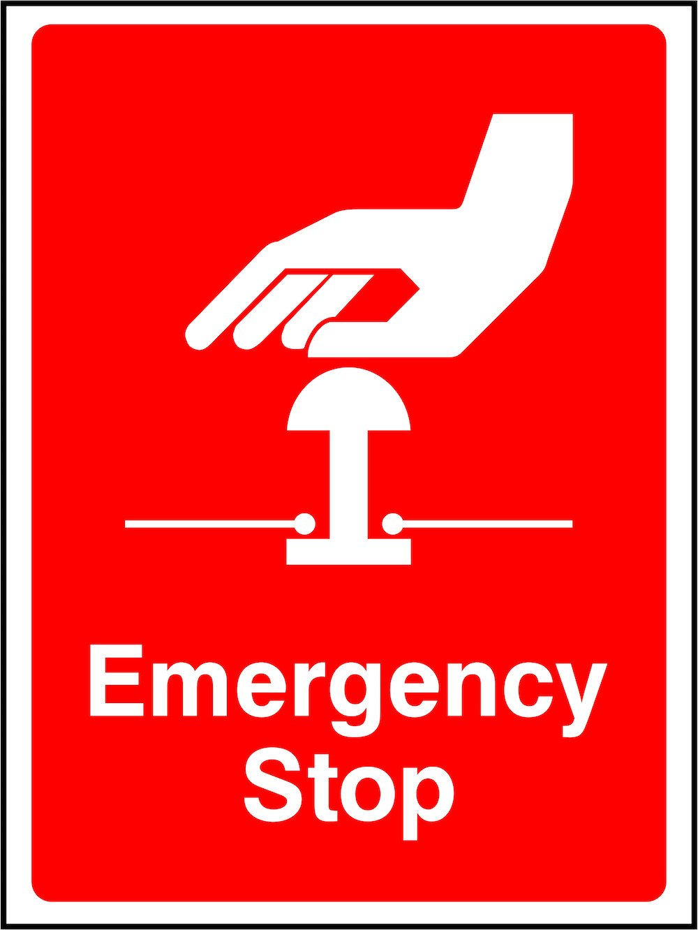 Emergency Stop Button (Fire) Sign | GQ Signs Ltd