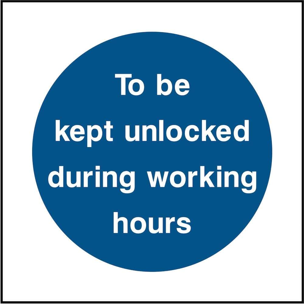 Emergency Exit Door Sign: Keep Unlocked | GQ Signs Ltd