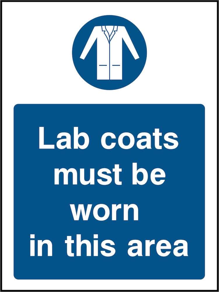 PPE Sign: Must Wear Lab Coats In Area | GQ Signs Ltd
