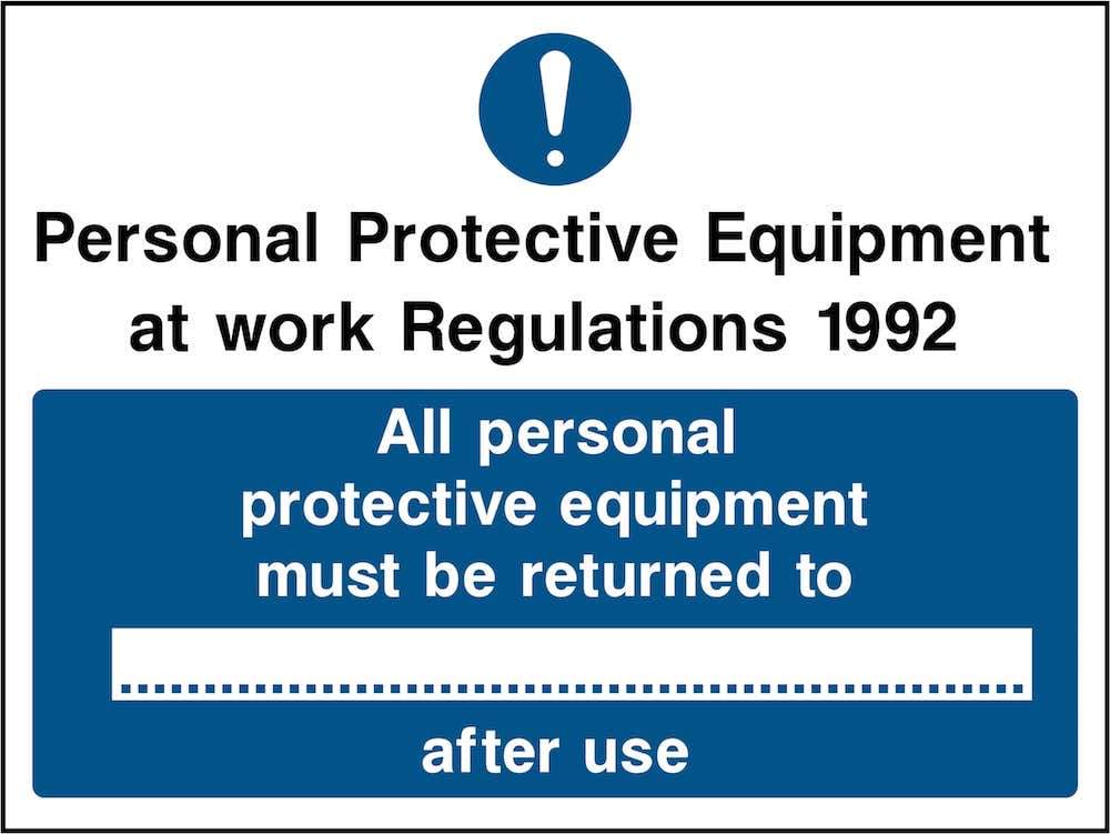 Editable, Return PPE Sign | GQ Signs Ltd